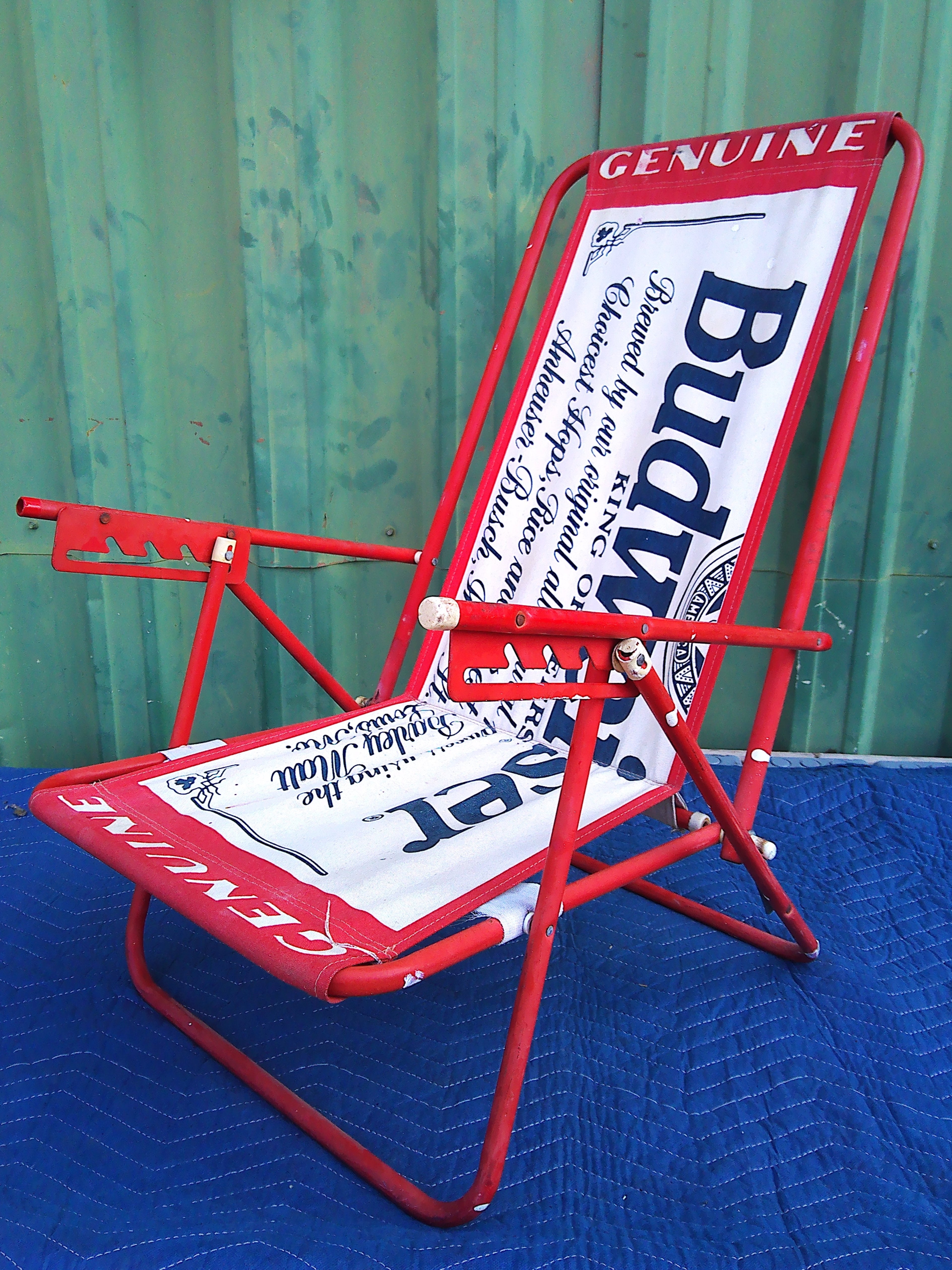 Vintage Budweiser Beer folding chair – Huggys Speedshop