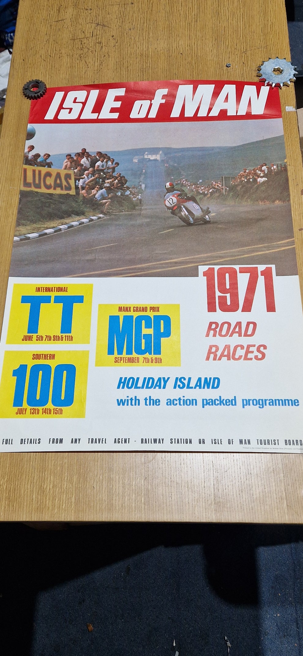 NOS VINTAGE 1971 ISLE OF MAN TT RACE ADVERTISEMENT POSTER – Huggys ...
