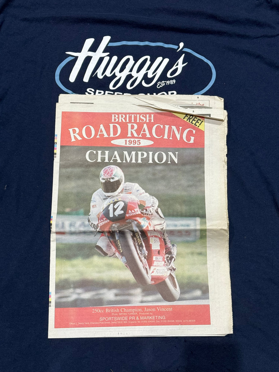 VINTAGE BRITISH ROAD RACING 1995 NEWSPAPER – Huggys Speedshop
