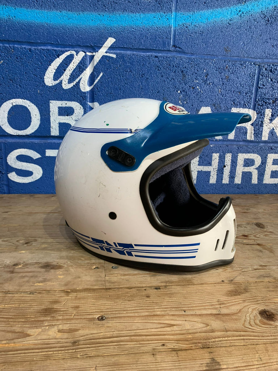 BELL TNT MOTO 3 LARGE HELMET WHITE AND BLUE – Huggys Speedshop